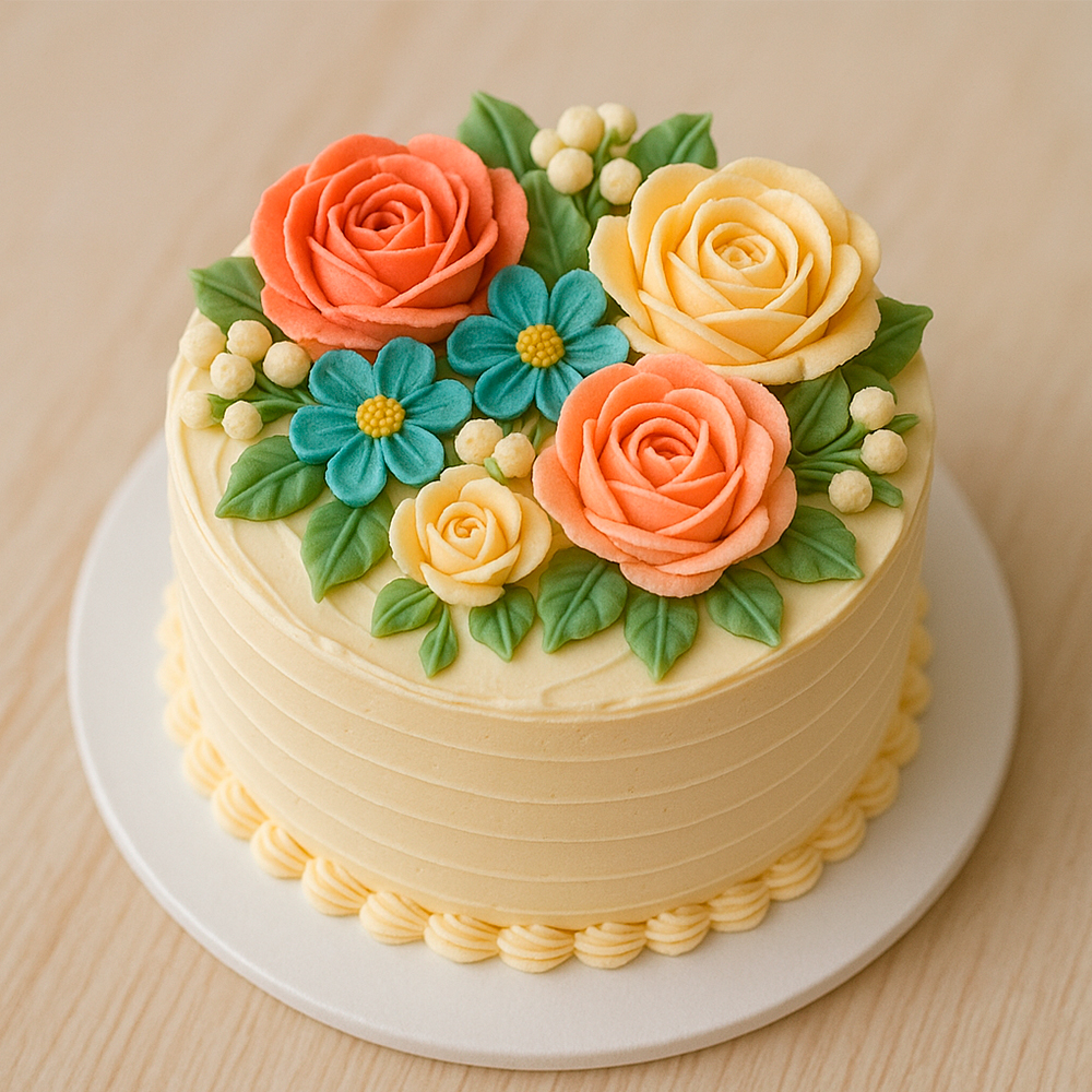 Buttercream Cake Decoration - happybaking.org
